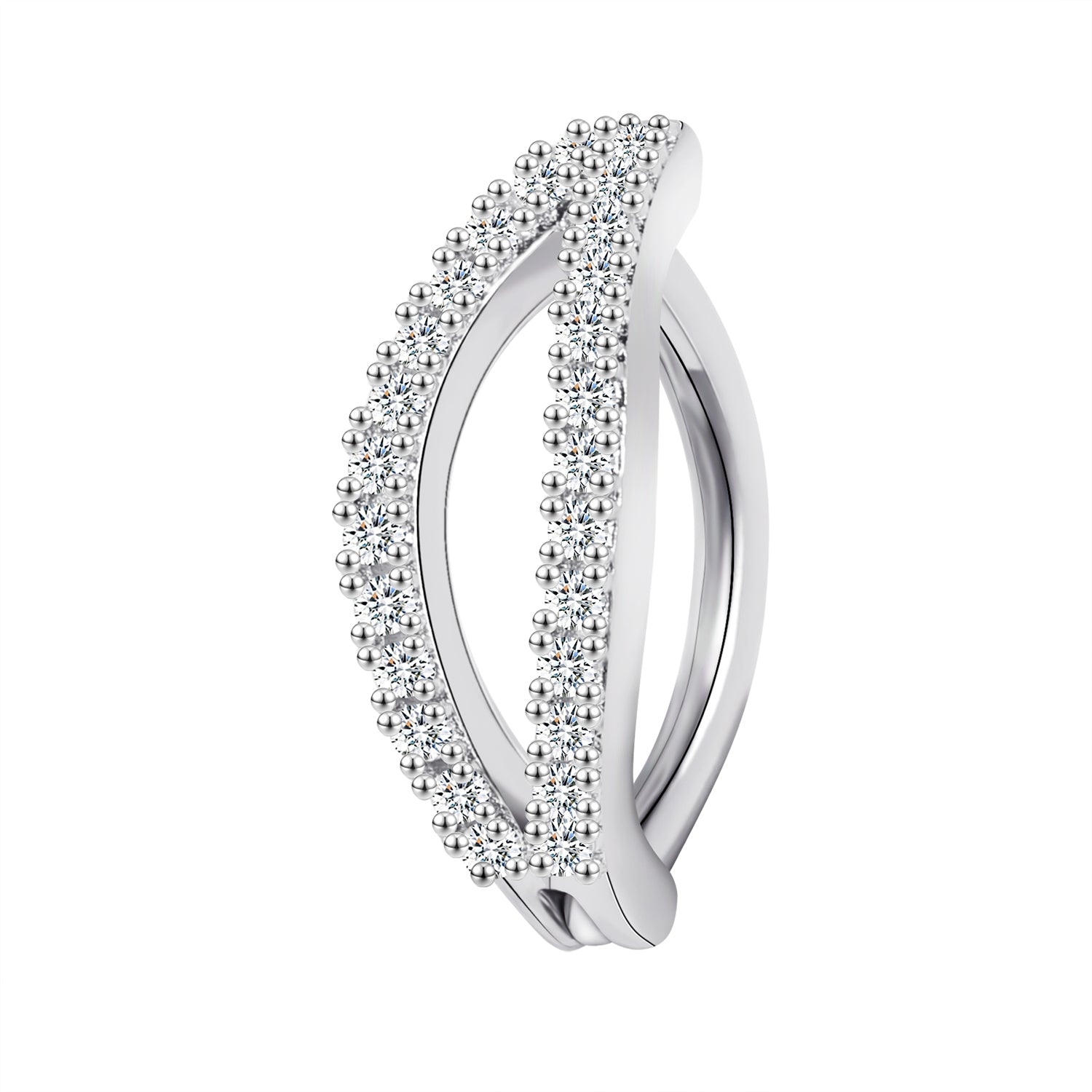 ZS | Curved Belly Rings | Crystal Navel Piercing | Belly Navel Button Rings