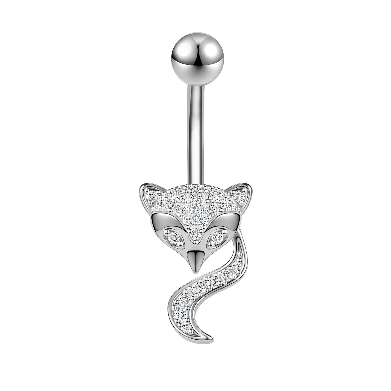 ZS | Fox Belly Rings | Zirconia Navel Piercing | Belly Navel Button Rings