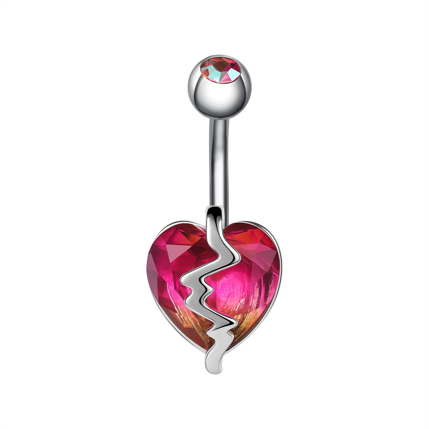 ZS | Heart Belly Rings | Crystal Navel Piercing | Belly Navel Button Rings